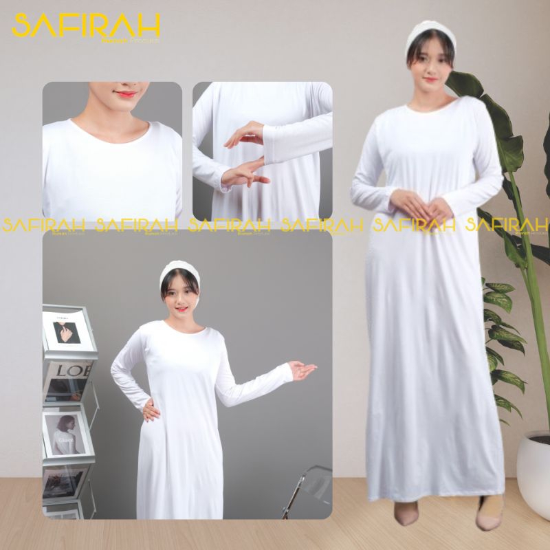 Jual MANSET GAMIS LONGSLEEVE LEHER OVAL Tanpa Kerah Inner Gamis Spandek ...