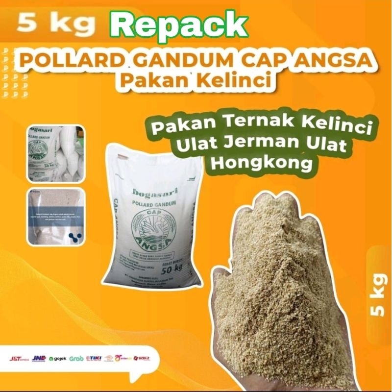 Jual Per 5 Kg Pollard Gandum Cap Angsa Polar pakan ternak makanan ...