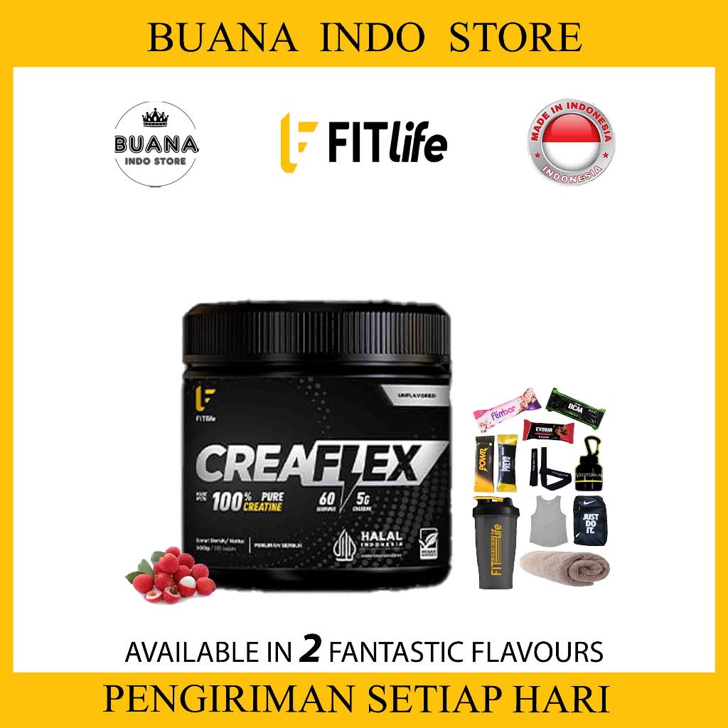 Jual FITlife - CreaFLEX 300gr | 100% Pure Creatine Monohydrate | Shopee ...