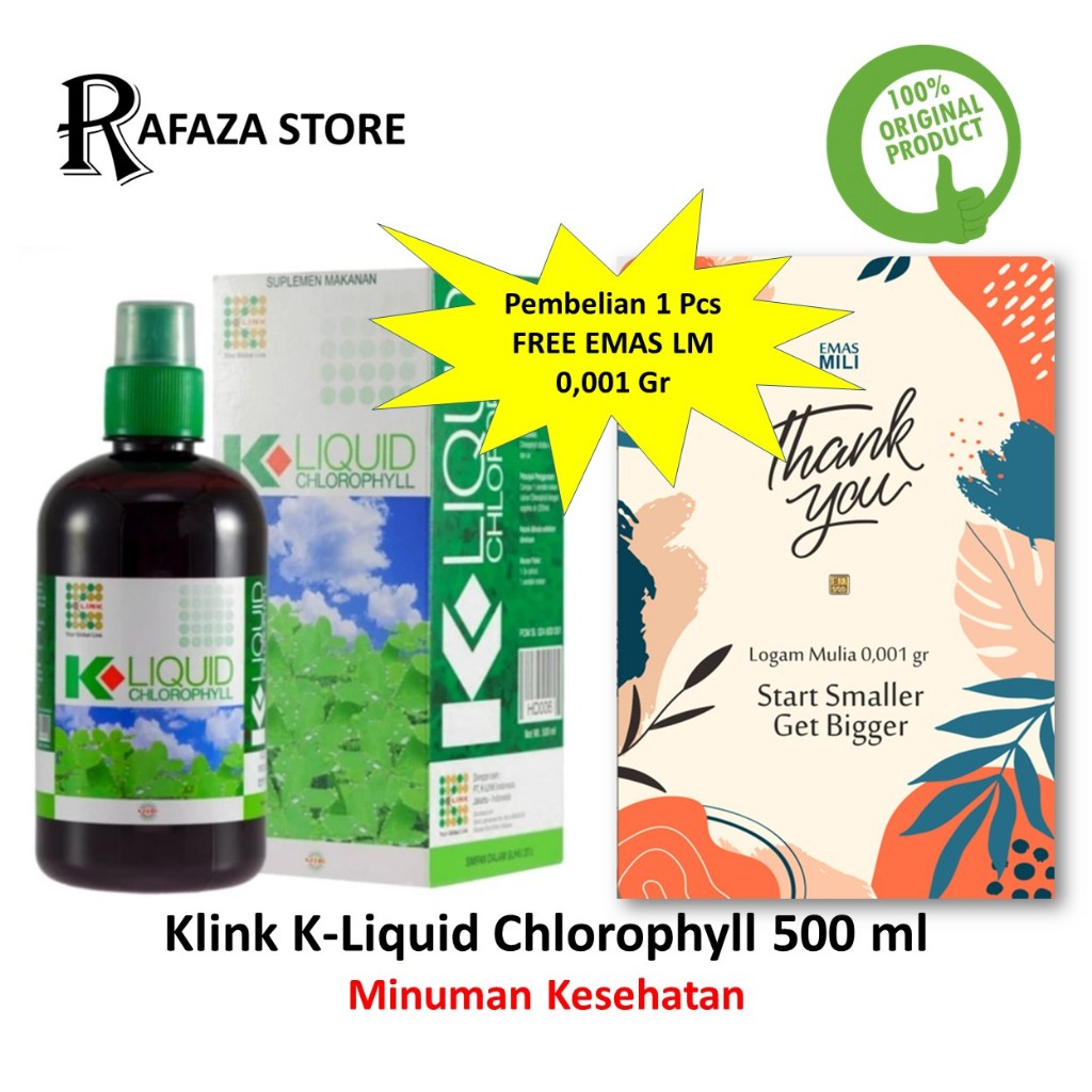 Jual Klink Klorofil K Liquid Chlorophyll Minuman Kesehatan 500 ml ...