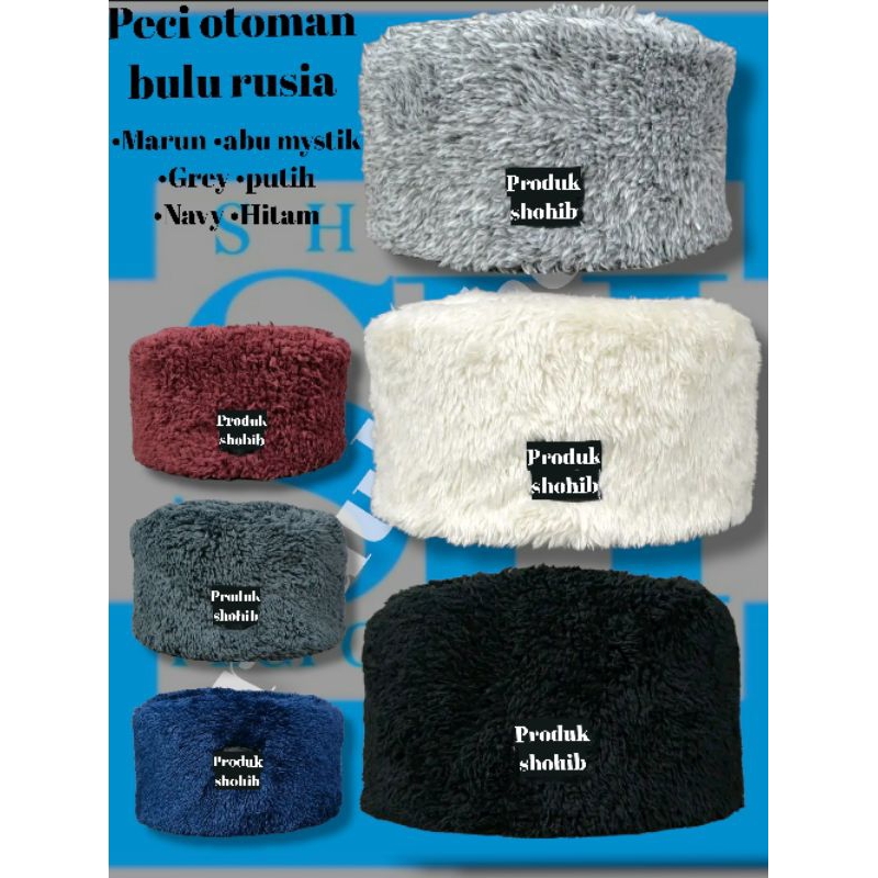 Jual Peci gaul bulu rusia/peci otoman grace trend masa kini | Shopee ...