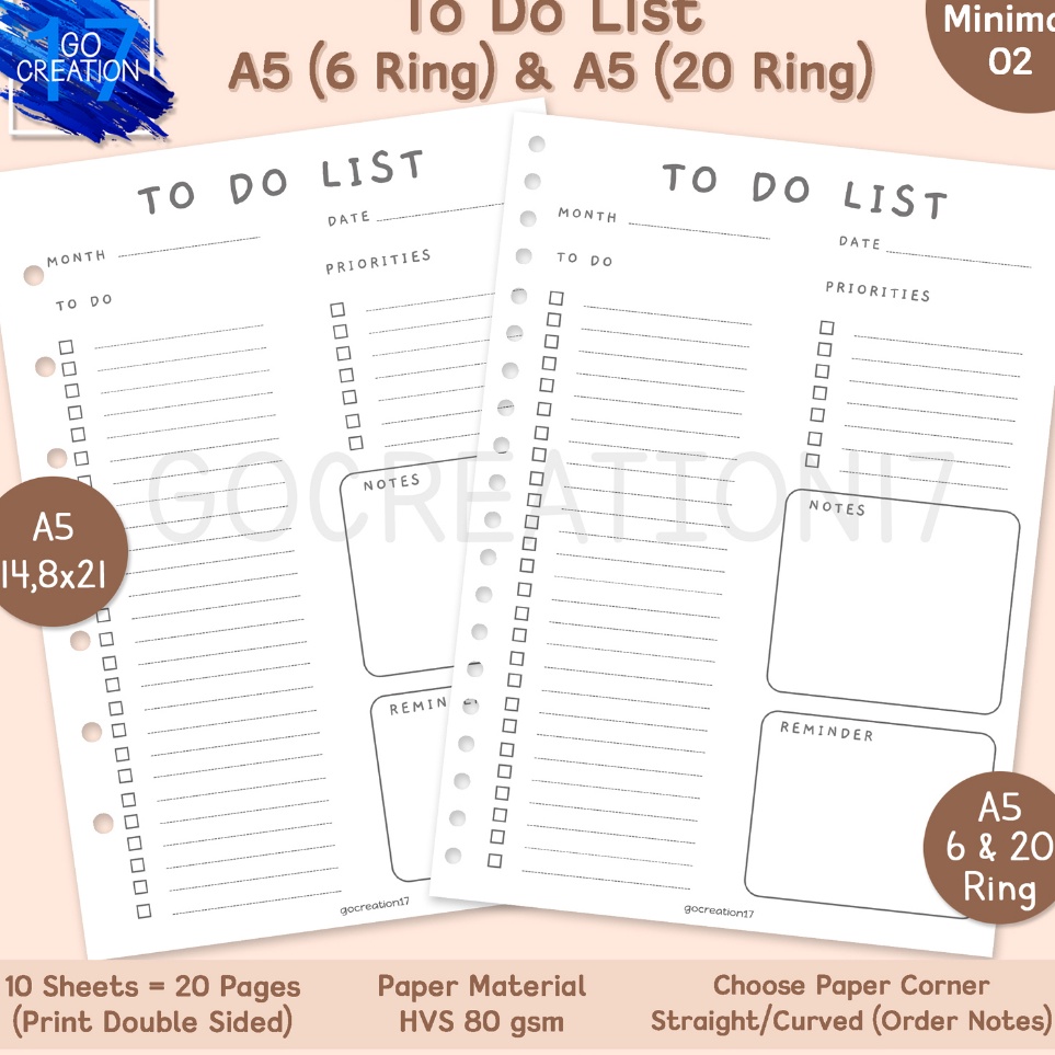 Jual Buku Planner Kes Binder To Do List Simple Minimalis A5 ring 2 dan ...