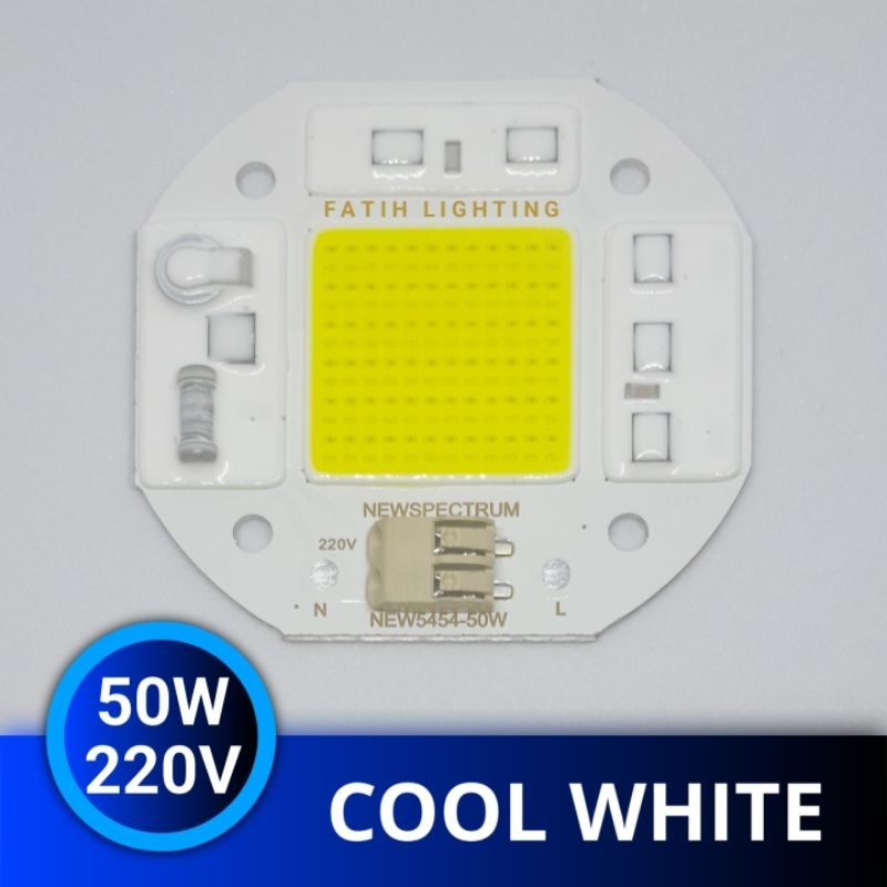 Jual LED COB 50 Watt 220 Volt AC Cool White Solderless Style | Shopee Indonesia