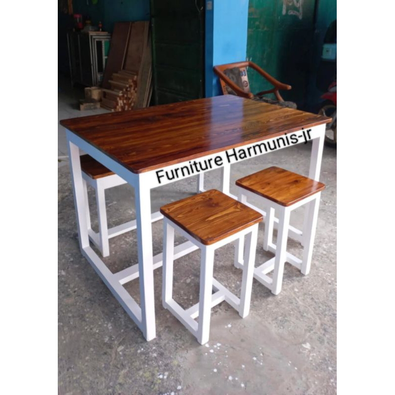 Jual Meja Caffe Meja resto meja kantin meja makan minimalis kayu jati Belanda | Shopee Indonesia