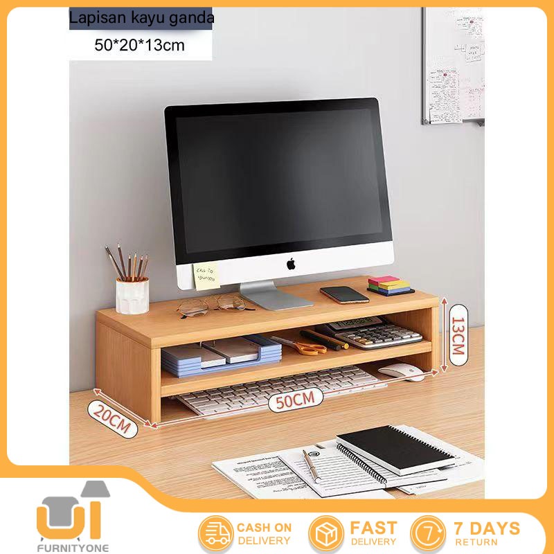 Jual Stand Monitor Rak Monitor Desktop Dudukan Komputer Kayu Rak Buku ...