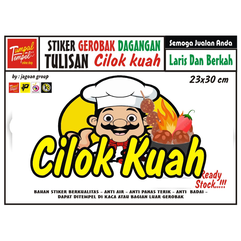 Jual stiker kaca gerobak tulisan cilok kuah | Shopee Indonesia