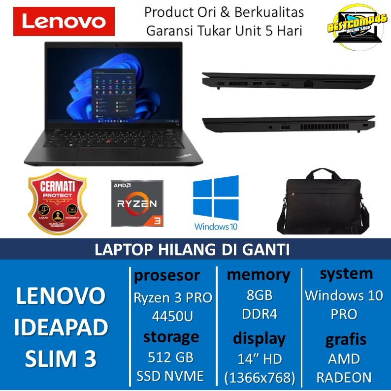Jual Lenovo Thinkpad L14 Amd Ryzen 3 Pro 4450 8Gb 512Ssd 14.0 Windows10 Pro | Shopee Indonesia