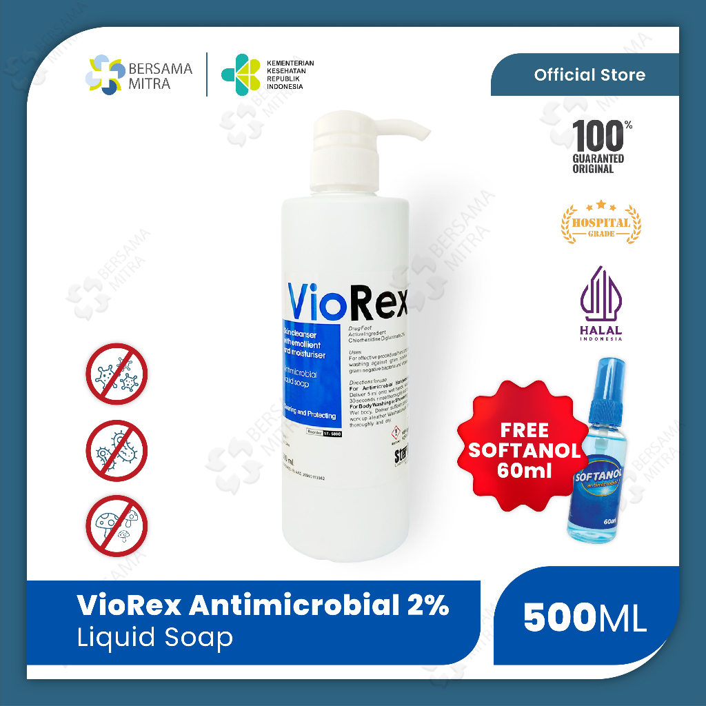Jual VioRex Antimicrobial Liquid Soap 500ml | Shopee Indonesia