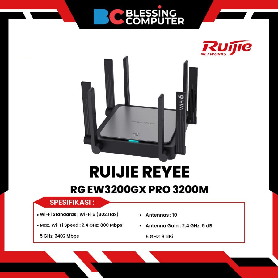 Jual RUIJIE REYEE RG EW3200GX PRO 3200M Mesh Dual Band Gigabit Wifi 6 ...