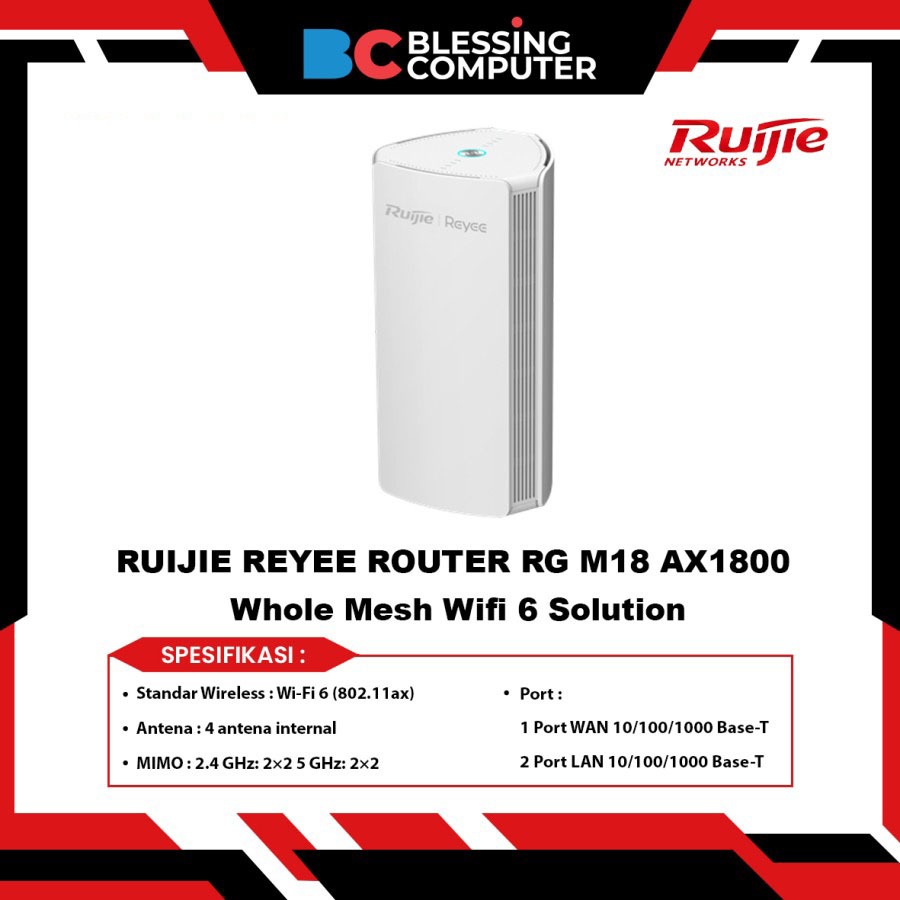 Jual RUIJIE REYEE ROUTER RG M18 AX1800 Whole Mesh Wifi 6 Solution ...
