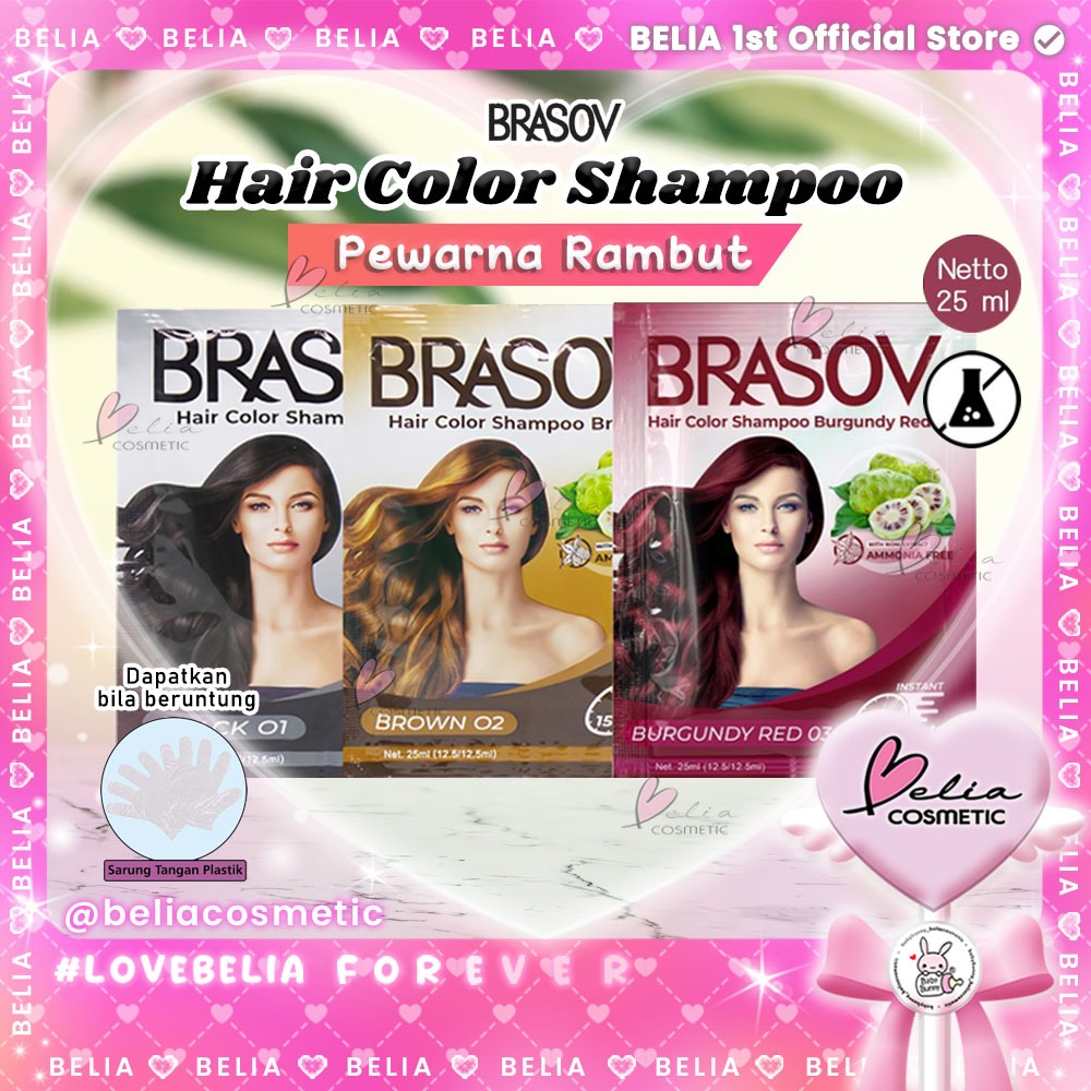 Jual BELIA BRASOV Shampoo Pewarna Rambut 25ml | Extra Nino 1 | Sachet ...