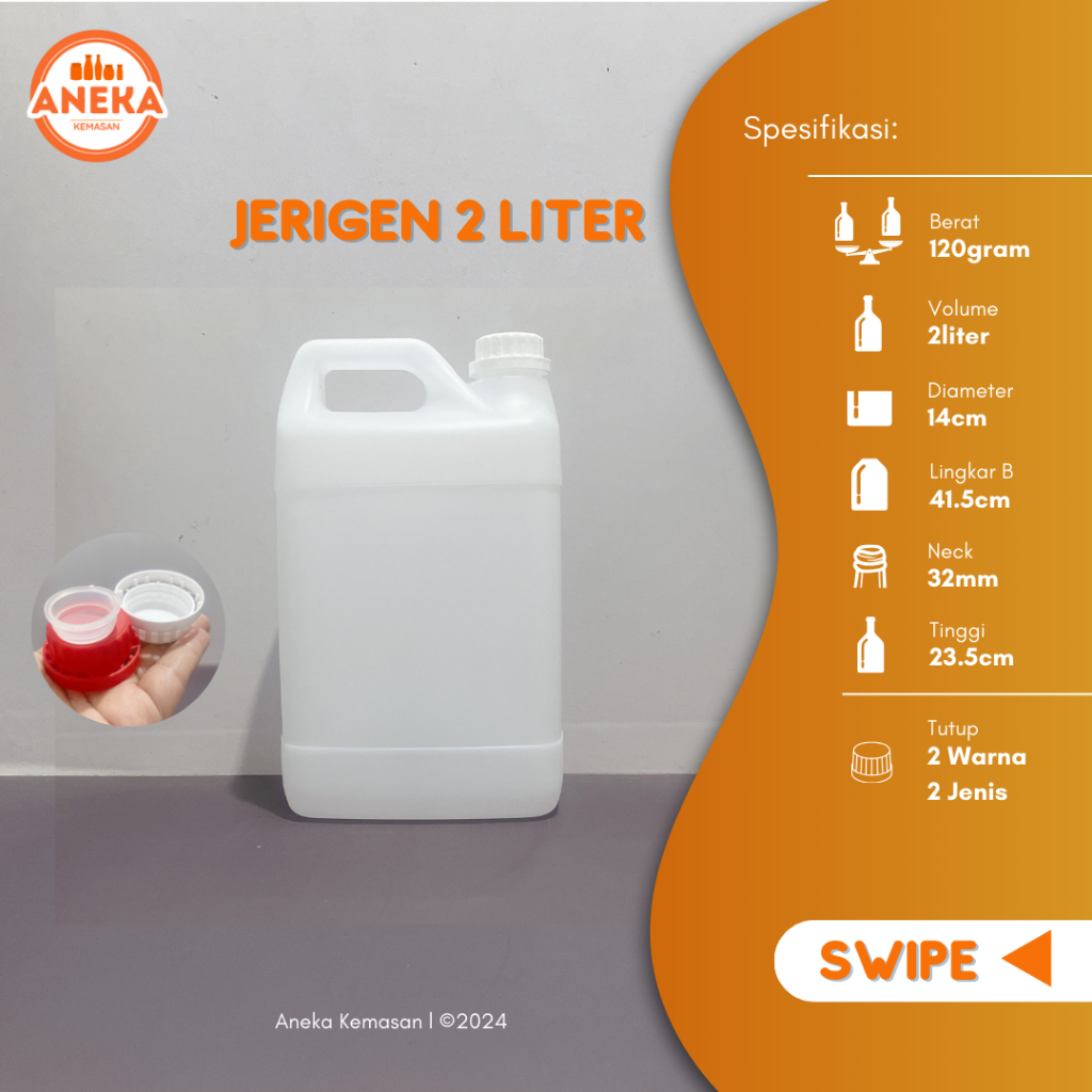 Jual (Paket isi 20pcs) JERIGEN 2 LITER HDPE KONDISI NEW JERIGEN MINYAK ...