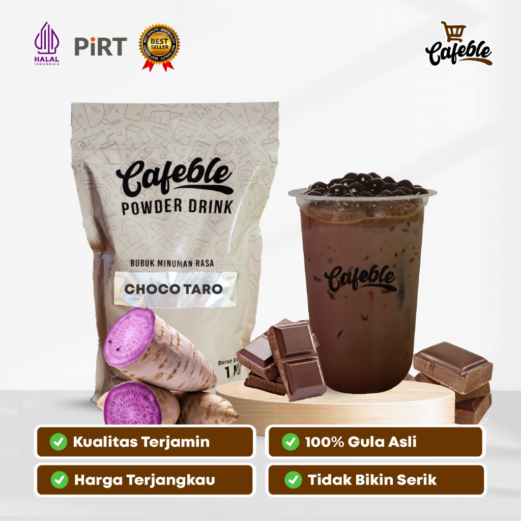 Jual Cafeble Bubuk Minuman Premium Rasa Choco Taro Kemasan 1 kg ...