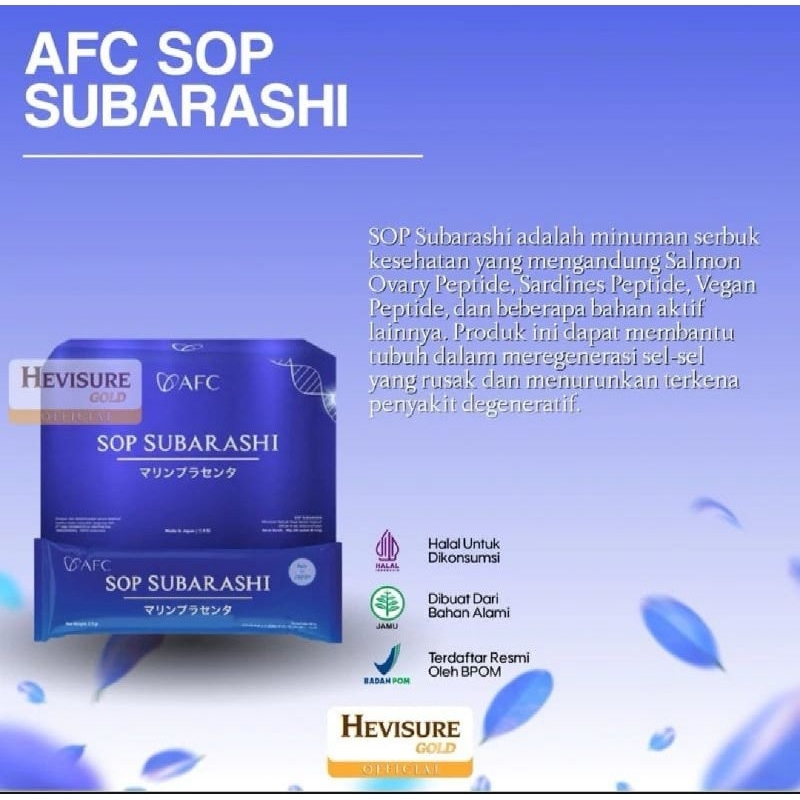 Jual SOP SUBARASHI AFC JAPAN 1 BOX ISI 28 SACHET ORIGINAL JAPAN ...