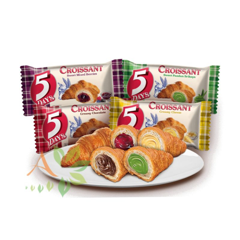 Jual ECERAN ISI 4 PCS | BISA MIX 2 RASA Croissant 5 Days Savoria | Roti ...
