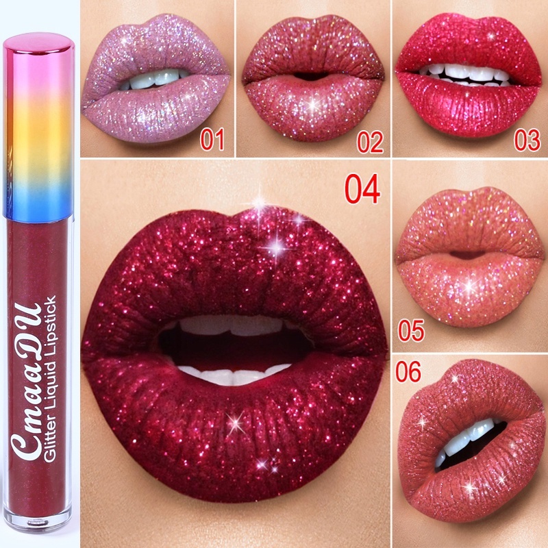 Jual CMAADU Glitter Liquid Lipstick Lipstik Tahan Air Tahan Lama ...