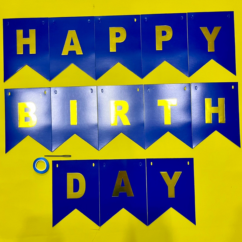 Jual Banner Happy Birthday Polos Warna netral warna Bunting Flag ...