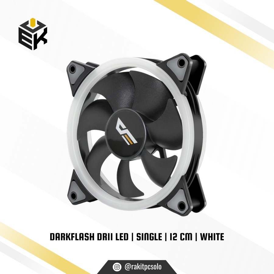 Jual Fan PC DarkFlash DR11 LED Single Fan - White 12CM | Kipas Casing | Shopee Indonesia