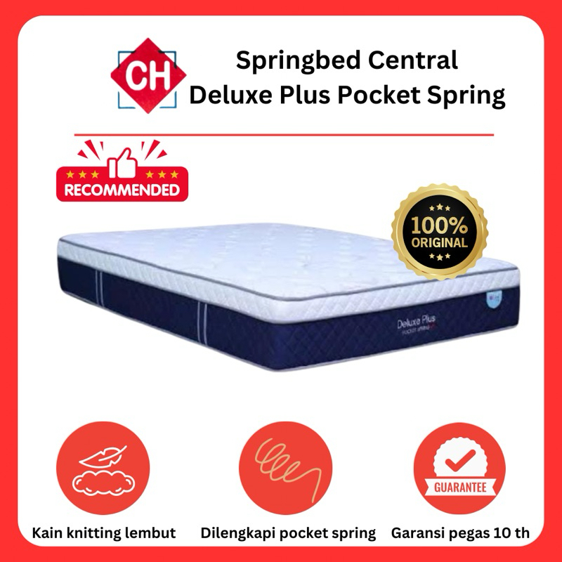 Jual Central Springbed Deluxe Plus Pocket Spring Dengan Plushtop Ukuran ...
