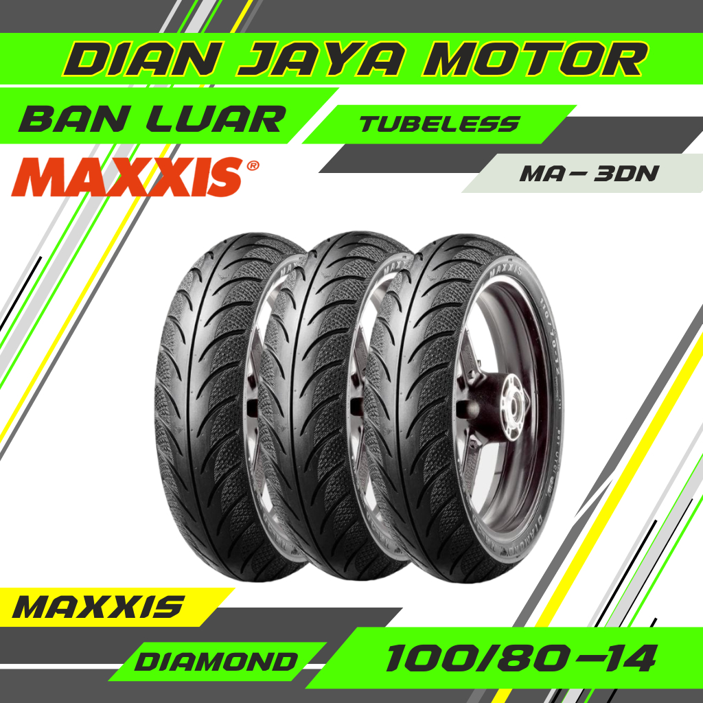Jual Ban Luar Original MAXXIS DIAMOND 100/80/14 TL Tubeless Maxis Dian ...