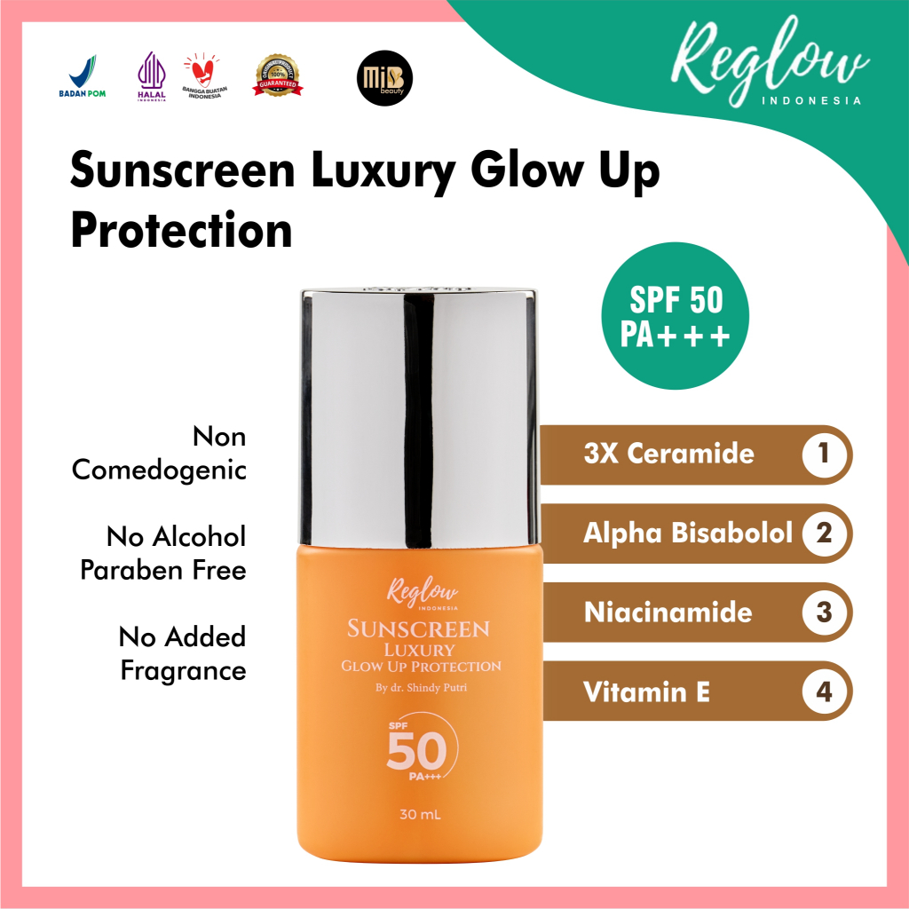 Jual REGLOW SUNSCREEN LUXURY GLOW UP | UVA-UVB | SPF 50+ PA ...