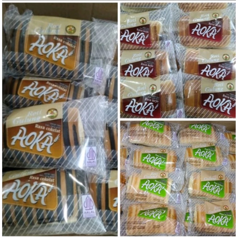 Jual AOKA Roti Gulung 60gram aneka rasa | Shopee Indonesia