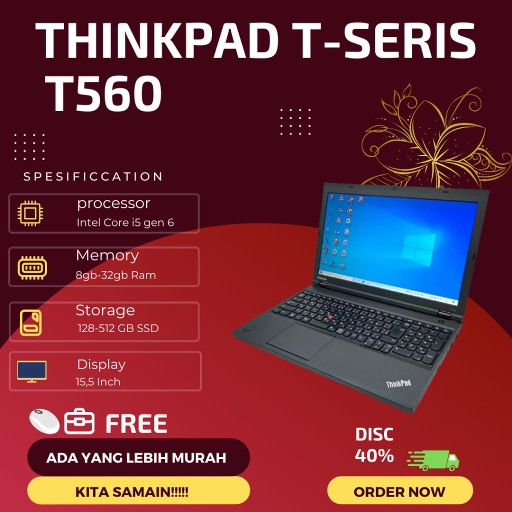 Jual Laptop Gaming Lenovo Thinkpad T540p/T550/T560/T570/T580/T590Core ...