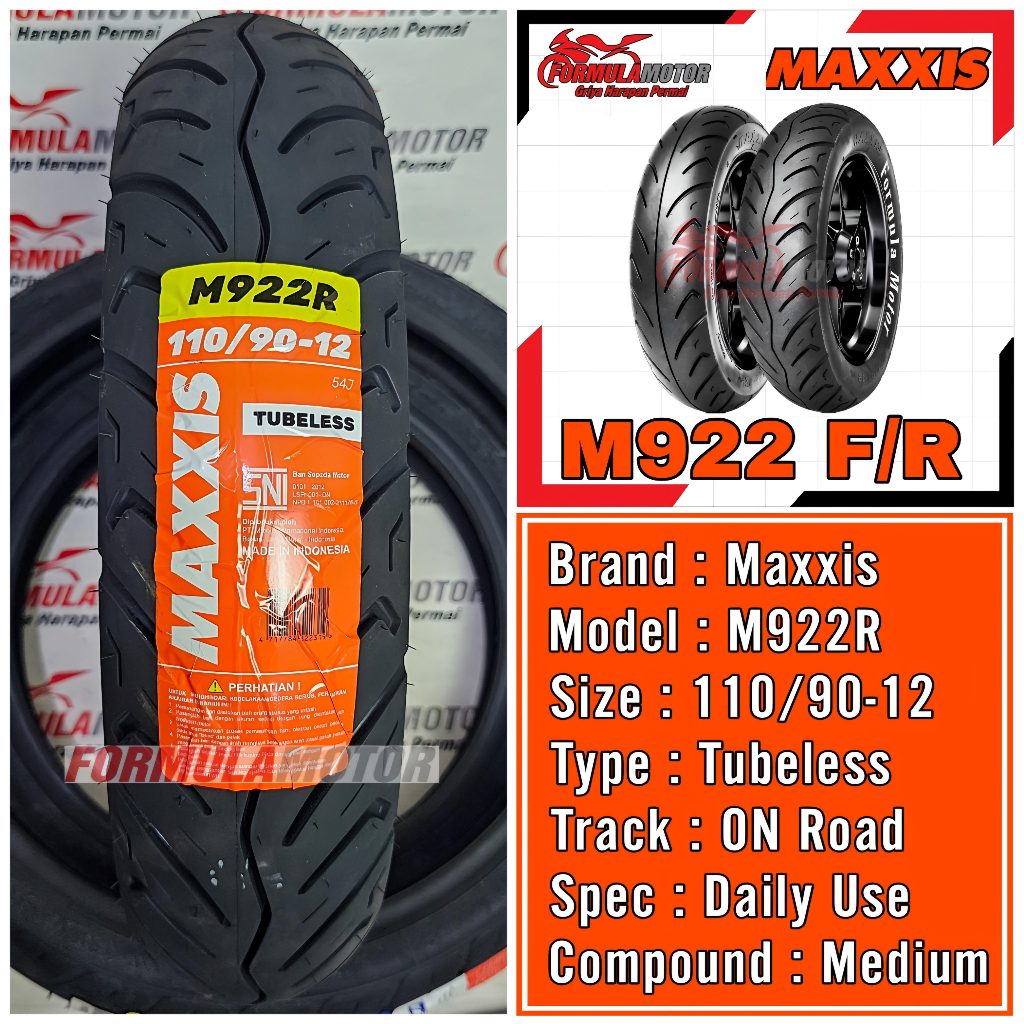 Jual 110/90-12 Ban Maxxis M922R/M922 Ring 12 Tubeless - Ban Belakang ...