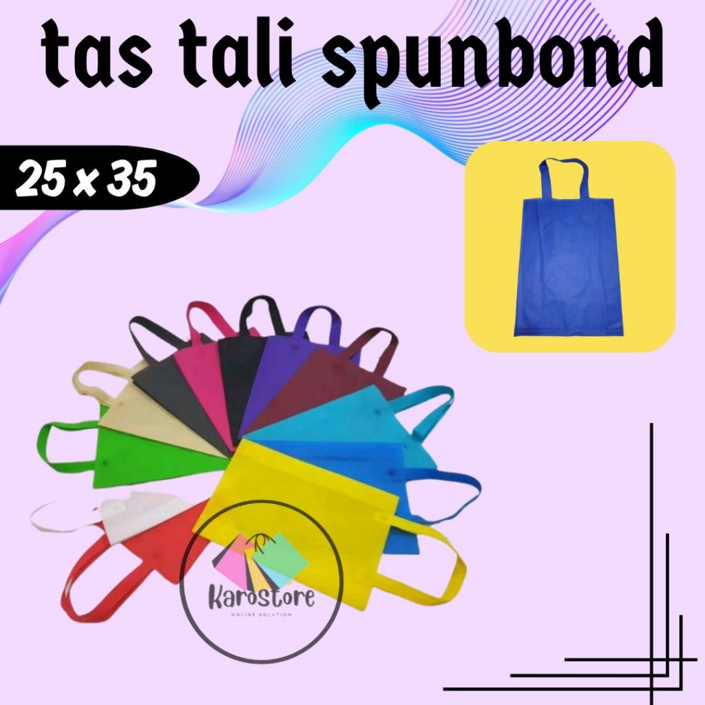 Jual Tas Spunbond 25 x 35 isi 12pcs Tas Tali Bahan Tebal Tas di Press ...