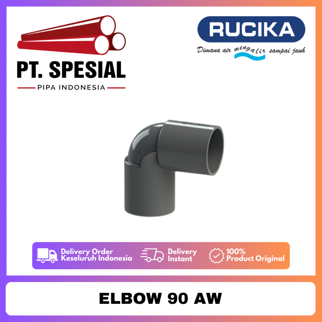 Jual Knee 90 AW 1/2 Inch PVC Rucika / Keni AW / Elbow 90 AW Rucika / Knee AW Rucika - 09 ...