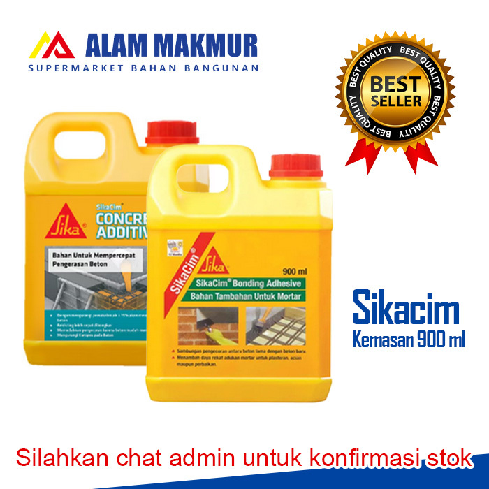 Jual Sikacim bounding adhesive dan sikacim concrete aditive isi 900 ml | Shopee Indonesia
