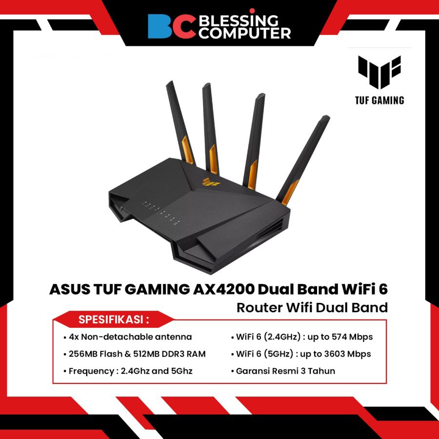 Jual Router ASUS TUF GAMING AX4200 Dual Band WiFi 6 | Shopee Indonesia