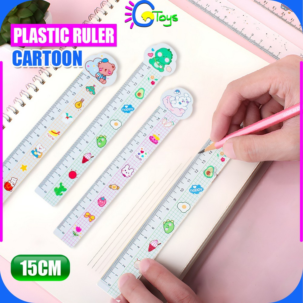 Jual CR-A91 Penggaris Plastik 15cm Anak Pelajar Karakter Lucu Alat ...