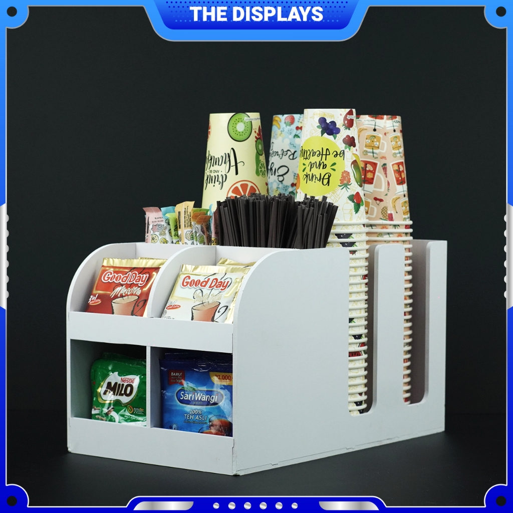 Jual Rak Cup Holder Dispenser Organizer 4 Slot / Rak Paper Cup PVC ...