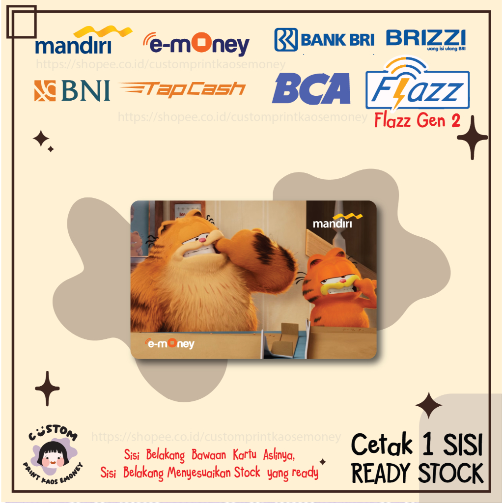 Jual KARTU EMONEY ETOLL ANIME KARTUN GARFIELD AND VIC FATHER GARFIELD E ...