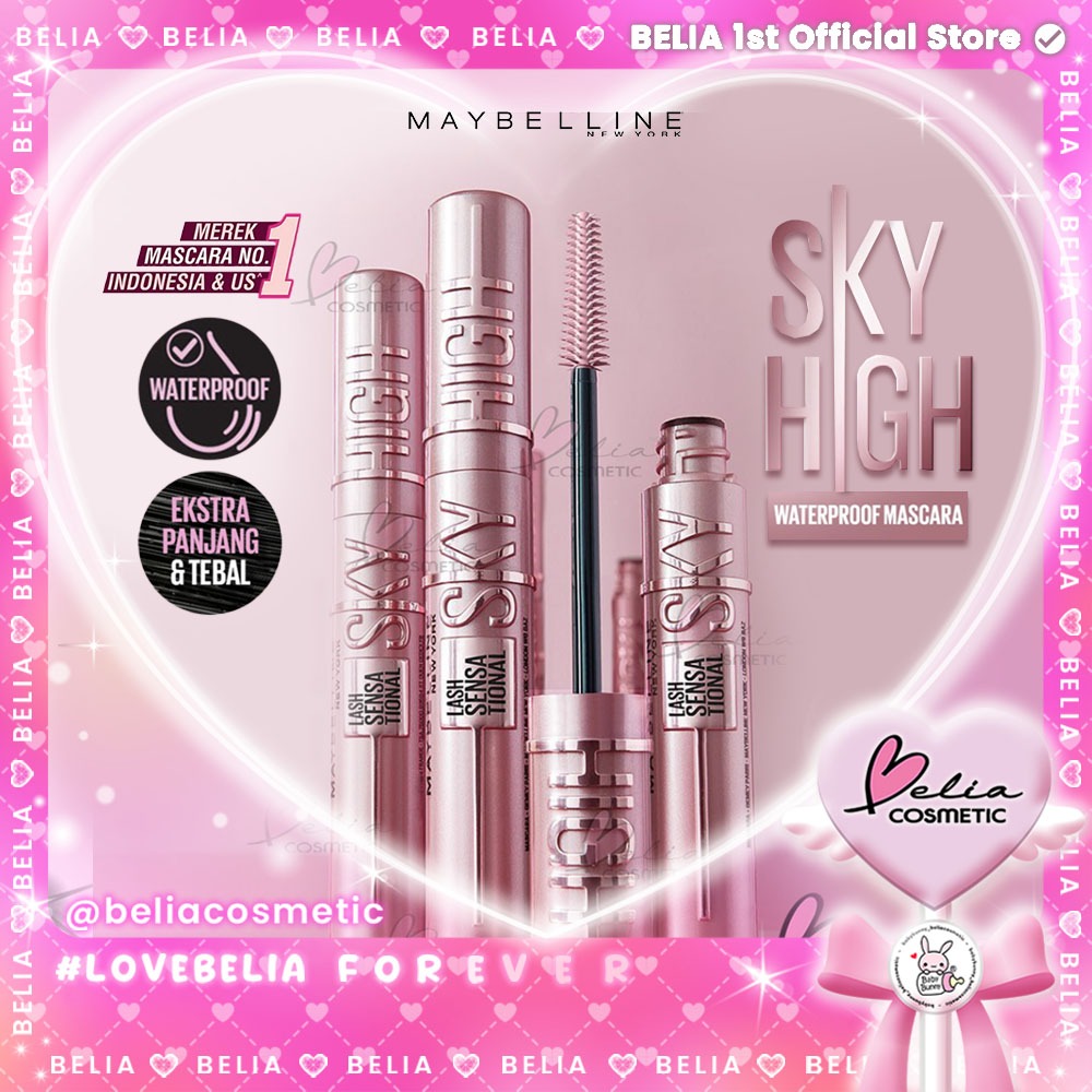 Jual BELIA MAYBELLINE Sky High Mascara Waterproof Lash Sensational ...