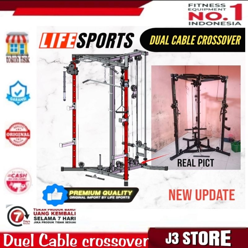 Jual Alat Fitnes Dual Cable Crossover(Original)Alat Gym Fitnes/Alat ...