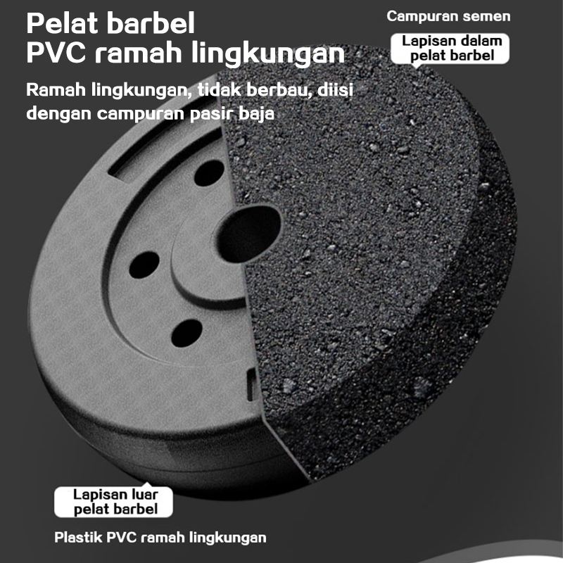 Jual 2.5KG/5KG/7.5KG/10KG Weight Plate 3CM Barbell Plate PVC Piringan Beban Plat Barbel Dumbell ...
