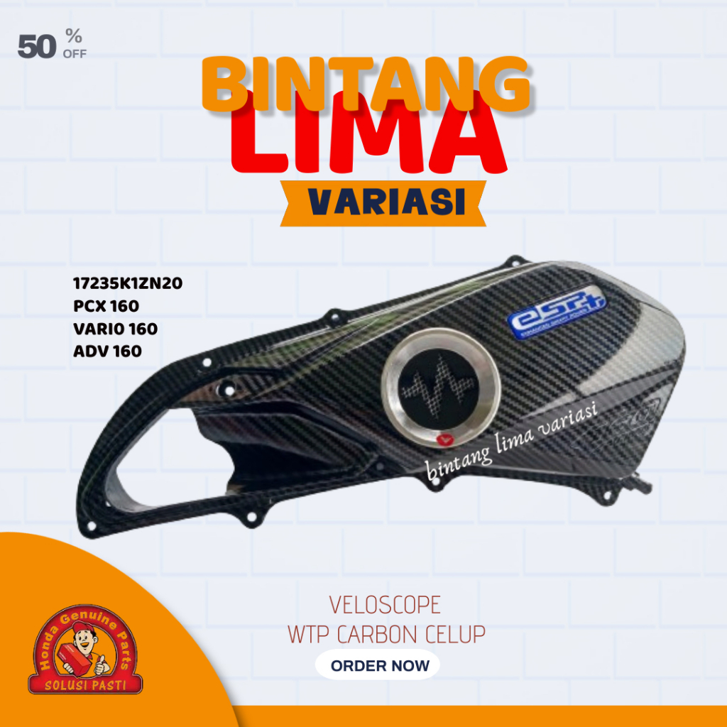 Jual Tutup cover Filter Veloscope carbon/ HONDA NEW STAYLO 160 VARIO ...