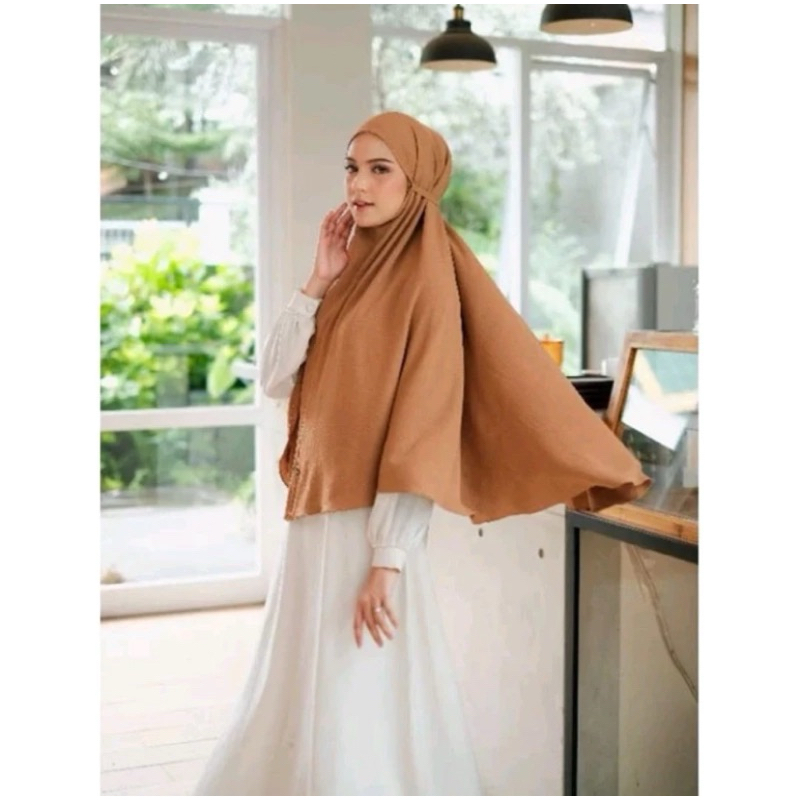 Jual Hijab Dagu Malaysia/ Bergo Dagu Crinkle Airflow Size XL | Shopee Indonesia