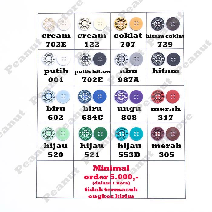 Jual ( Harga per 6 biji ) Kancing Kemeja Executive 1,3cm | Shopee Indonesia