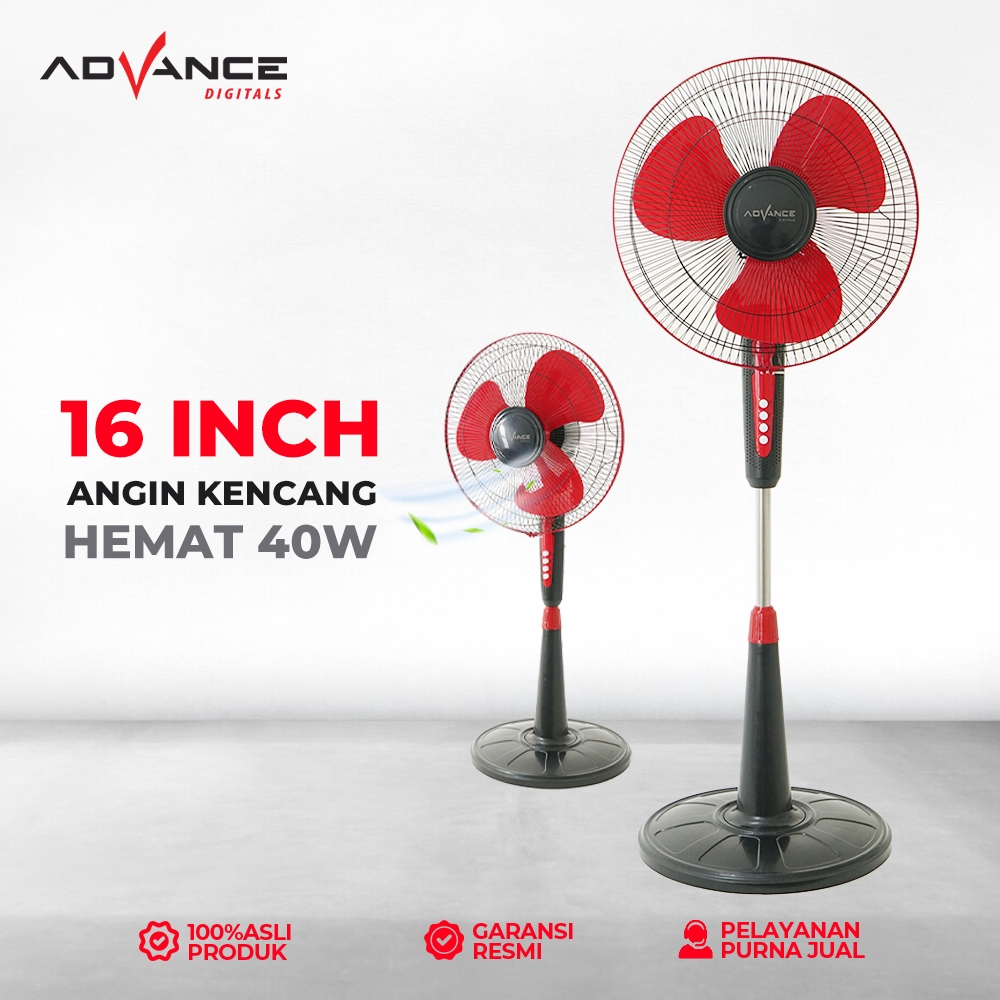 Jual Advance SF-16A Kipas Angin Berdiri 16 inch 40 Watt Kaki Bulat 3 Kecepatan Stand Fan ...