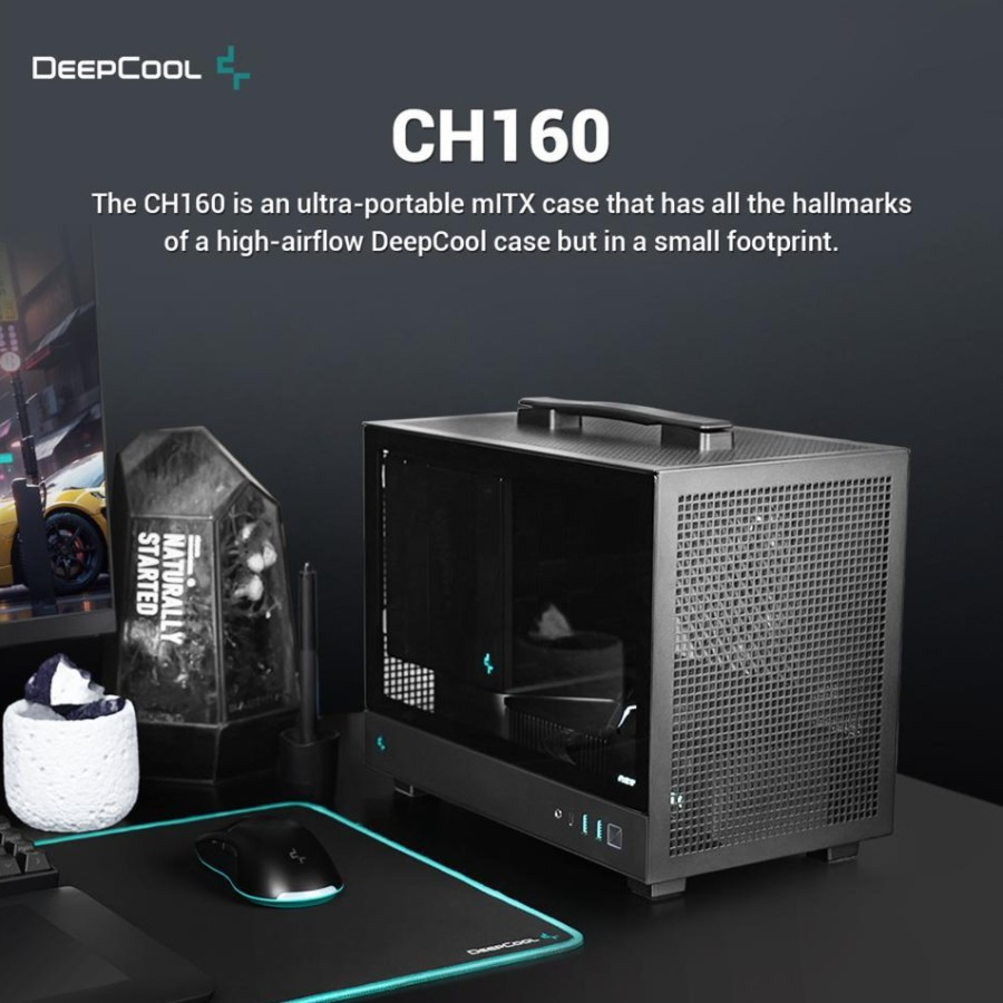 Jual DEEPCOOL CH160 BLACK MINI ITX SFF PC CASE CASING GAMING CHASSIS ...