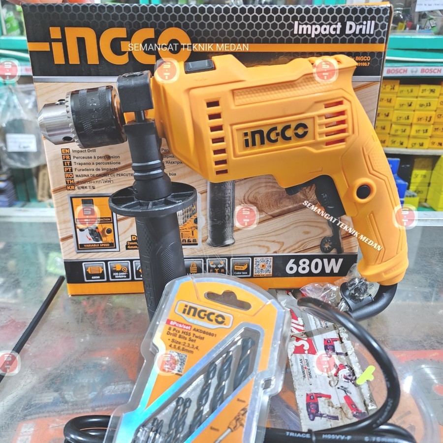 Jual ID6808 MESIN BOR TANGAN BETON IMPACT DRILL 13mm INGCO SUPER SELECT ...
