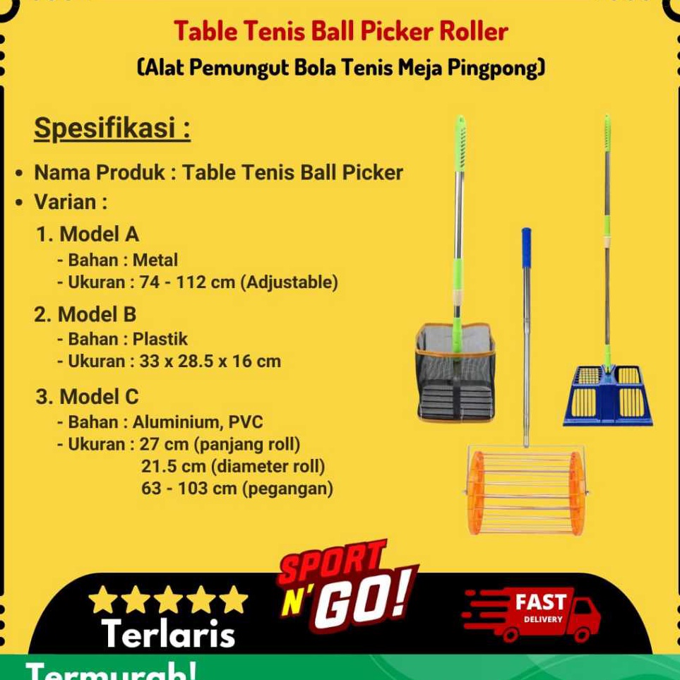 Jual KODE P92Y Table Tennis Ball Picker Roller Alat Pemungut Bola Tenis ...