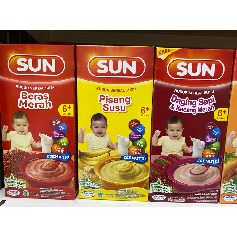 Jual SUN Bubur bayi 6+ sereal susu kemasan 120g | Shopee Indonesia