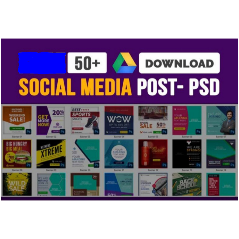 Jual Social media post Design PSD Templates bundle | Shopee Indonesia