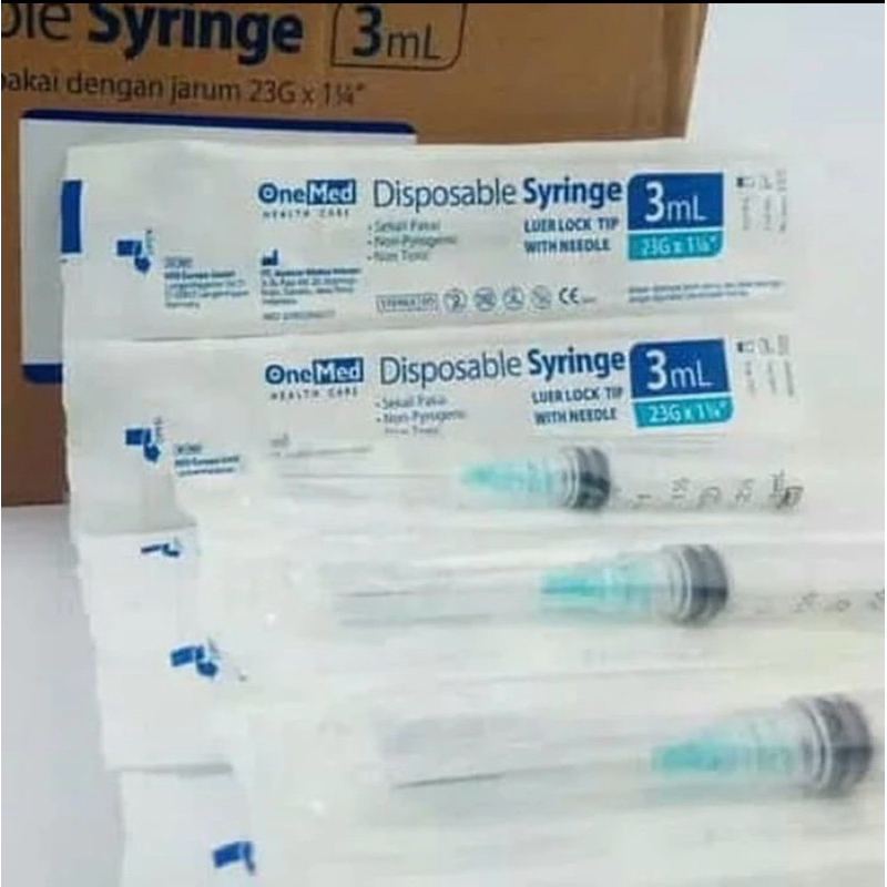 Jual Syringe 3 Ml Onemed Spuit 3 cc Alat Suntik / Pcs | Shopee Indonesia