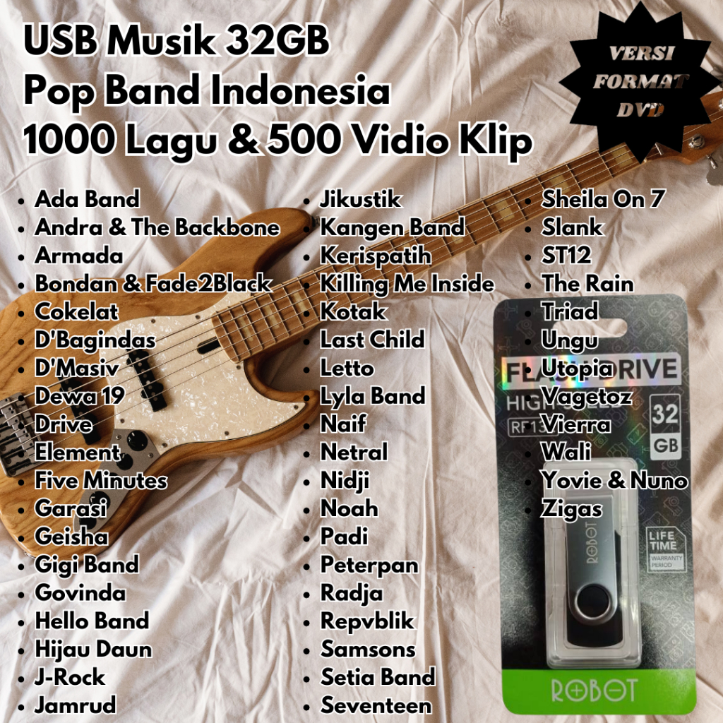 Jual Flashdisk 32GB Robot Musik Pop Band Indonesia | Shopee Indonesia