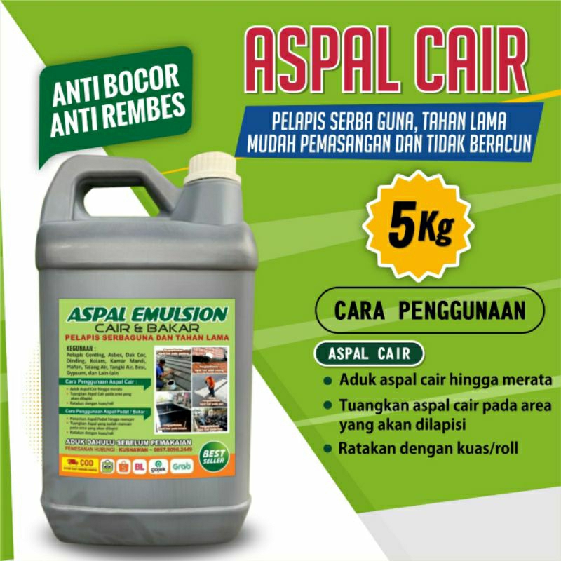 Jual PREMIUM ASPAL CAIR 5 KG asphalt emulsion / aspal waterproofing ...